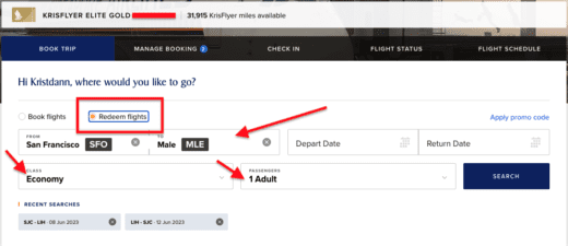 How to Search for Award Seats Using Singapore Airlines KrisFlyer Miles ...