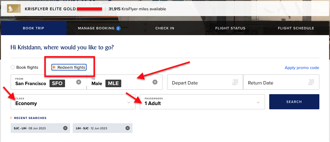 How to Search for Award Seats Using Singapore Airlines KrisFlyer Miles ...